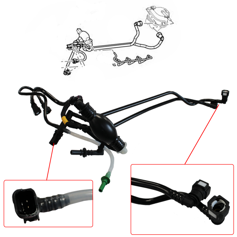 Tuyauterie de Carburant Peugeot 206 207 1007 Bipper 1.4 Hdi 1574T0 ...